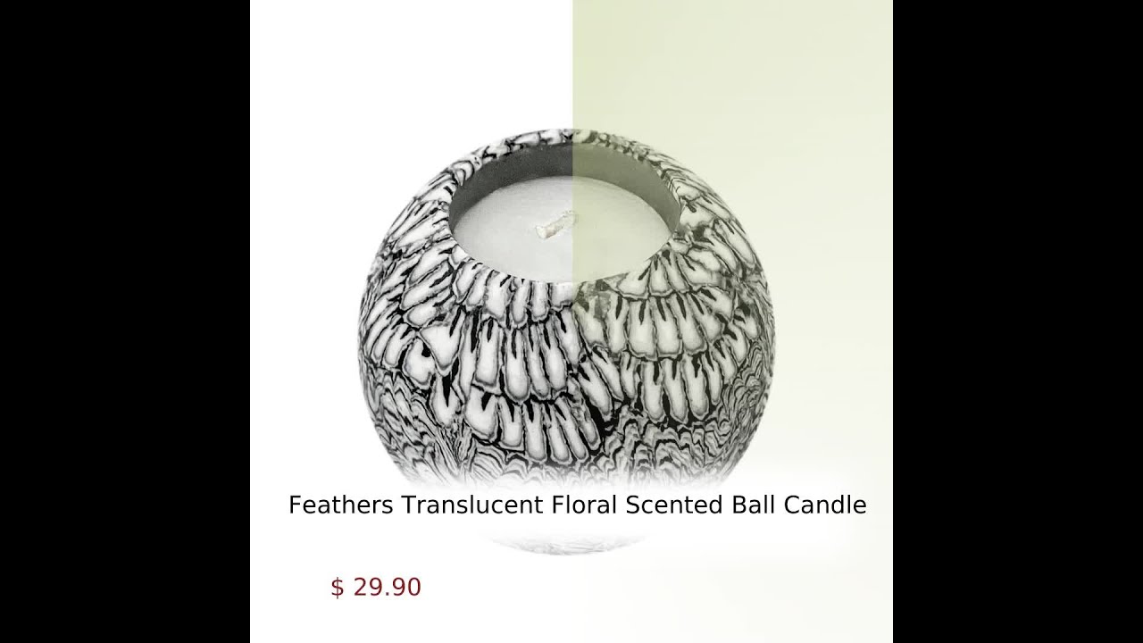 Feathers Translucent Floral Scented Ball Candle - YouTube