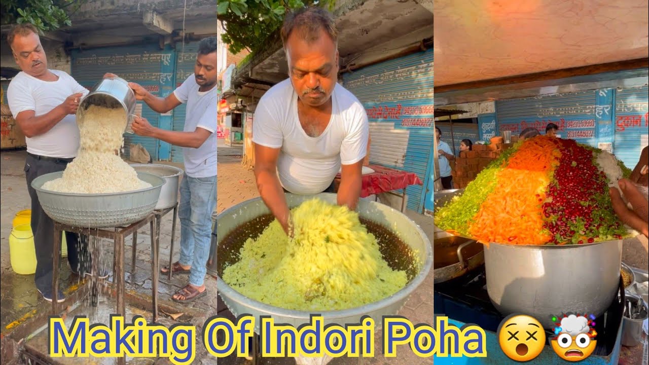 Making Of Indore Ka Famous Poha Vo Bhi Bulk Mein 😵😳 | Indian Street ...