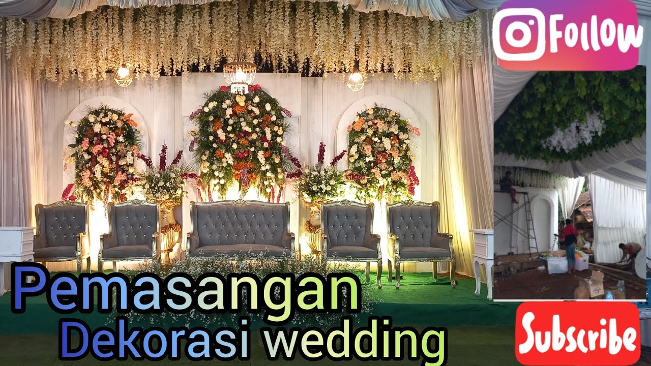 proses pemasangan dekor wedding - YouTube