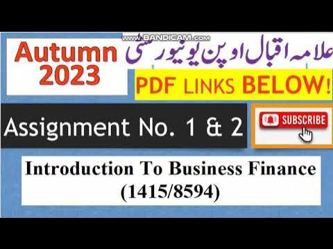 AIOU Code 1415 Solved Assignment No.1 and 2 Autumn 2023 - YouTube