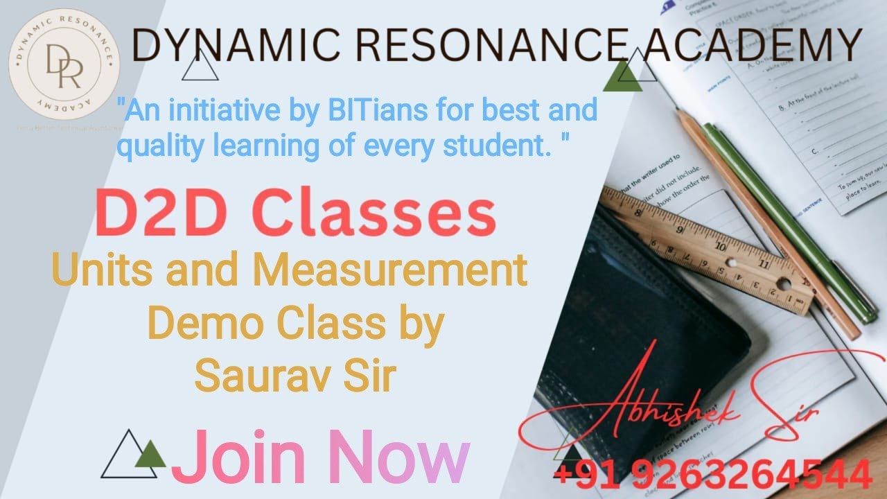 D2D Demo Class ll Physics ll Units and Measurement ll Crack D2D 2024 ll ...