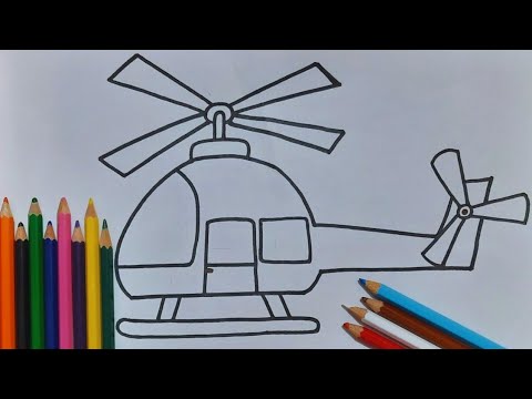 How to Draw a Helicopter Step by Step for Kids| Very Easy Helicopter ...