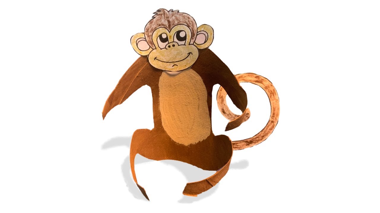 How to Create A Cute Monkey Toy Craft With A Cardboard Tube - YouTube