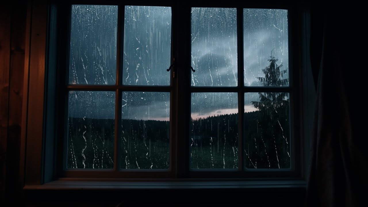 Insomnia Therapy with Rainy Ambiance | Rain Thunder Window - YouTube