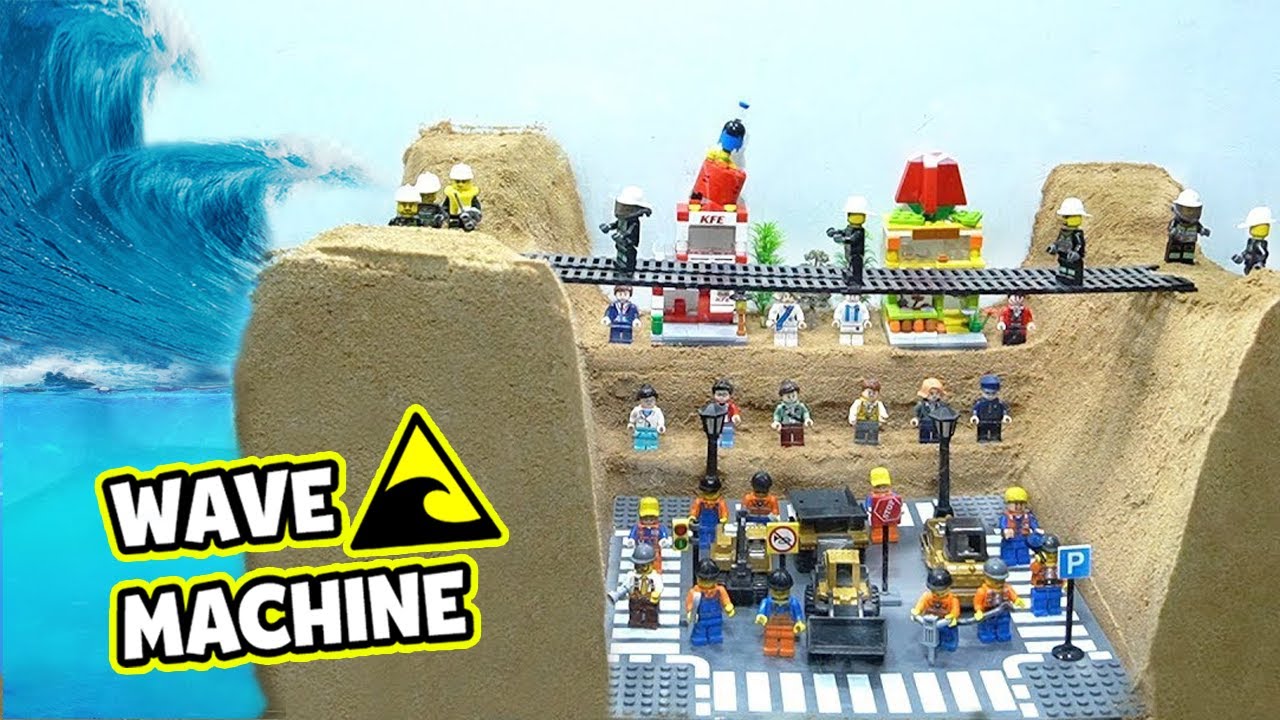 Dam Collapse vs Tsunami Wave Machine Flooding LEGO City - Dam Breach ...