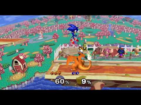 Super Smash Bros Melee Akaneia Build v0.9 - Charizard vs Sonic - YouTube