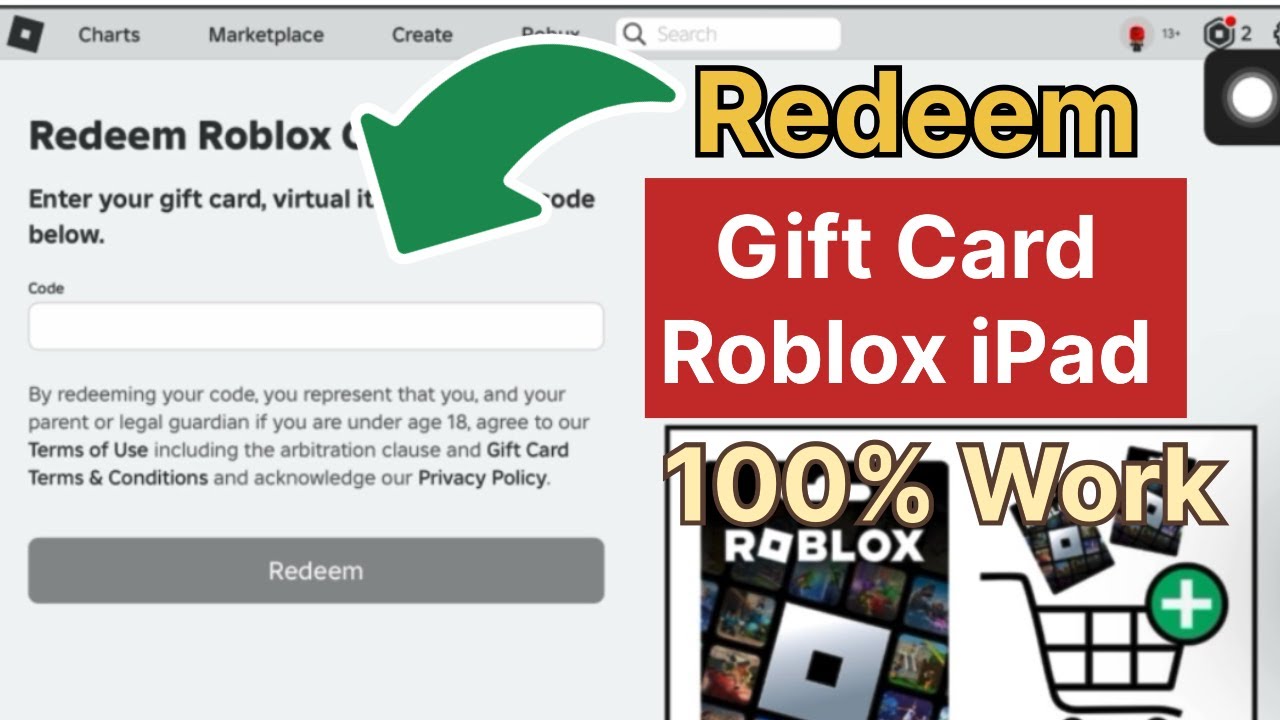 How to Redeem a Roblox Gift card on Ipad (Add Gift Card in Roblox ipad ...