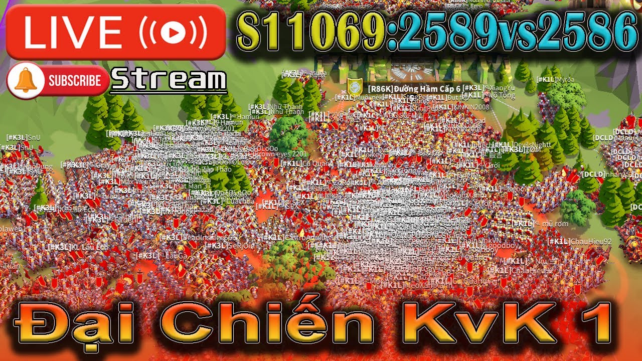 🔴Đại Chiến KvK 1 (Pass 6) : #2589vs #2586 .Đông không khác gì đánh map ...