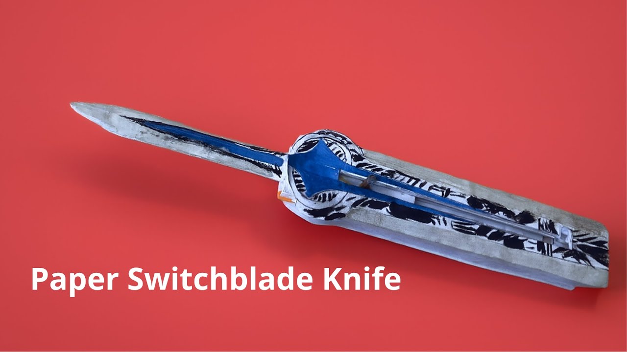 HOW TO MAKE A PAPER SWITCH BLADE KNIFE EASY - YouTube