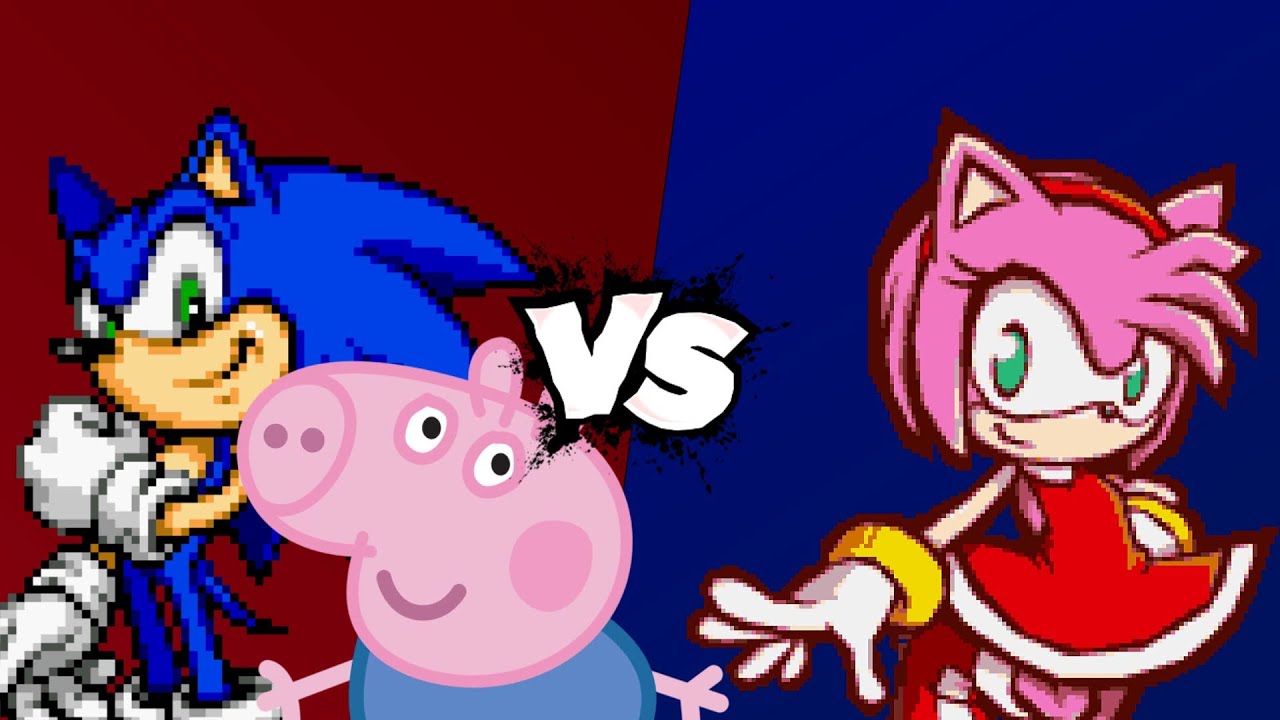 MUGEN Battle - Teen Sonic/George Pig vs Amy Rose - YouTube