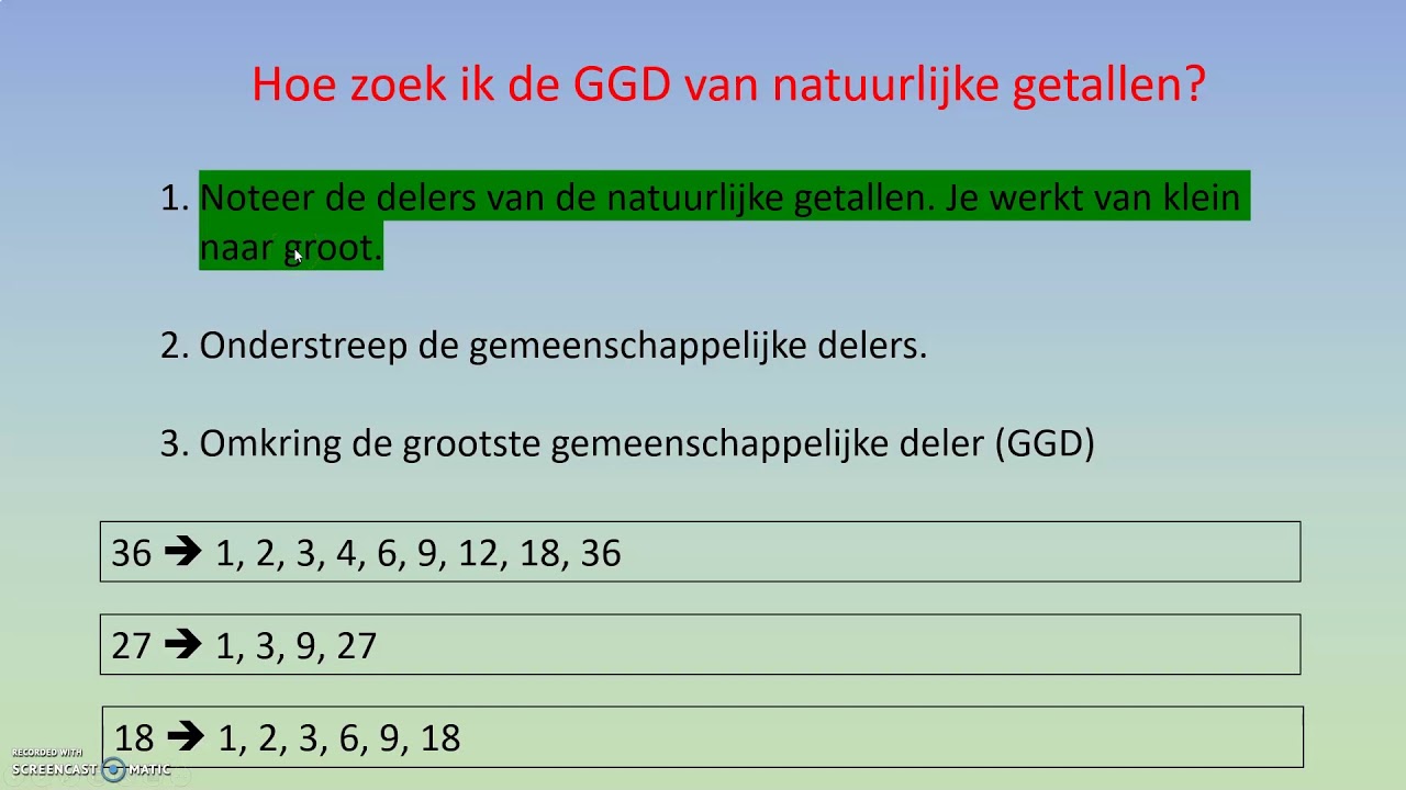 WIS les 99 GGD - Grootste Gemeenschappelijke Deler - YouTube