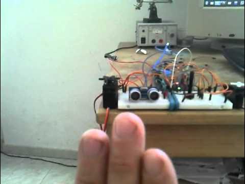 Arduino Ultrasonic servo control - YouTube