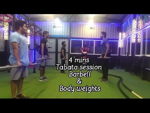 4 Mins Tabata Session , No Equipment Needed Barbells & Body Weights ...