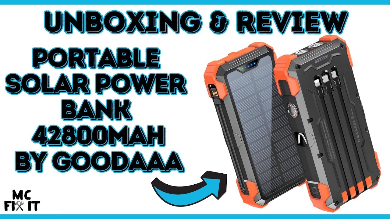 GOODaaa Portable Solar Power Bank Portable Charger - Unboxing, Testing ...