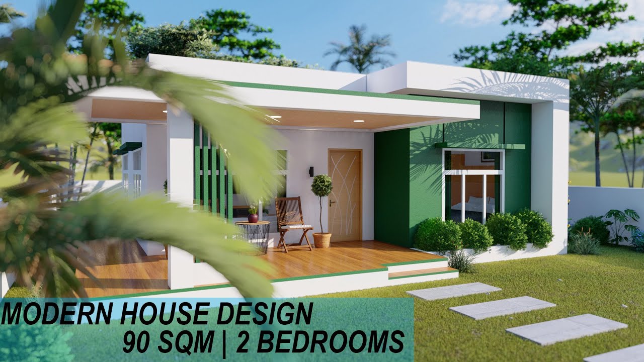 Awesome Modern House Design Idea 90 square meter | 2 Bedrooms - YouTube