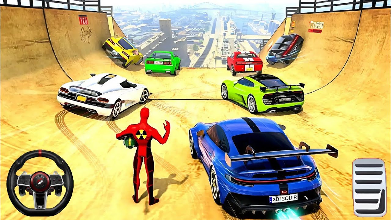 new ramp car racing - mega ramp car stunt game - android gameplay - YouTube