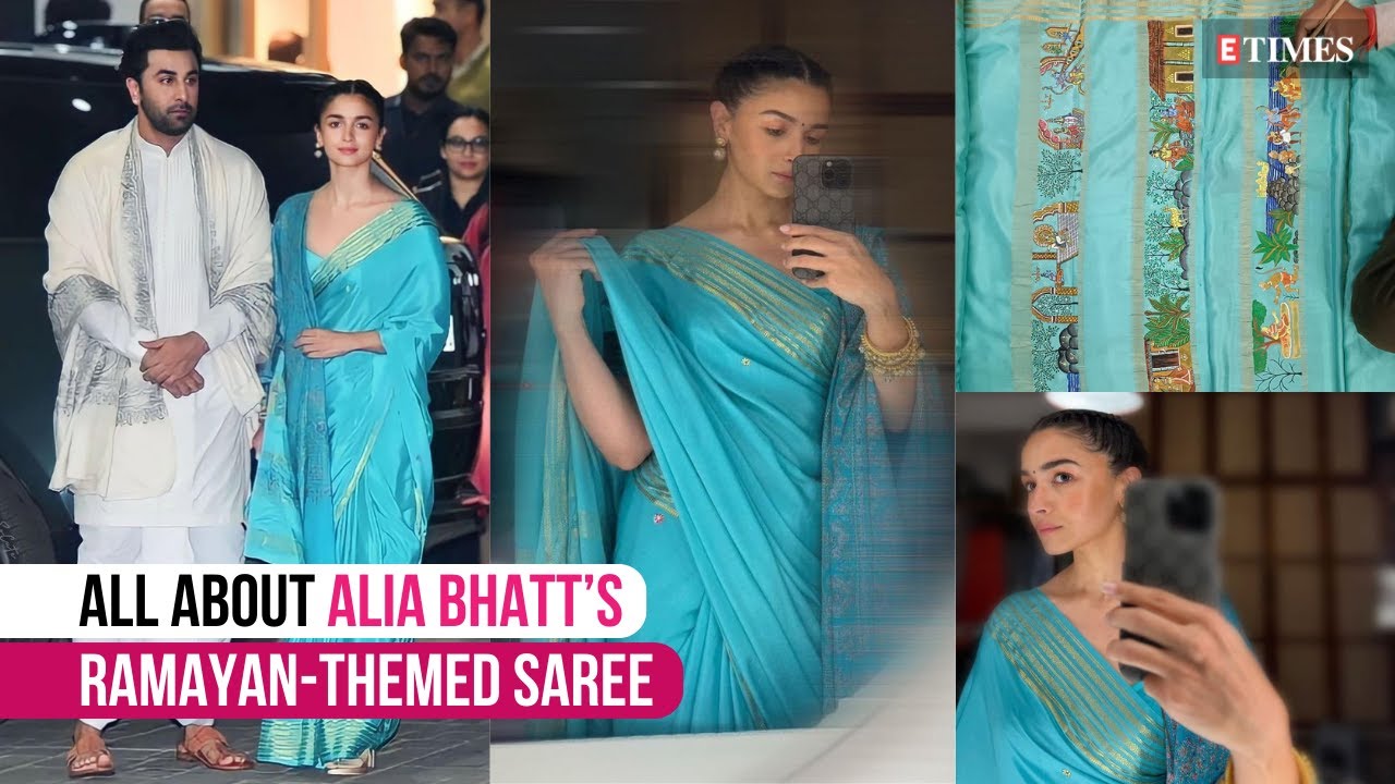 Alia Bhatt's Rs 45000 Ramayan Saree at Ayodhya Ram Mandir: Revealing ...
