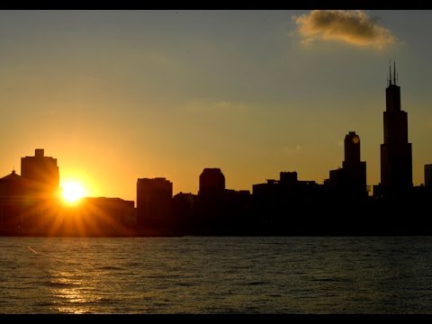 Chicago Skyline Sunset