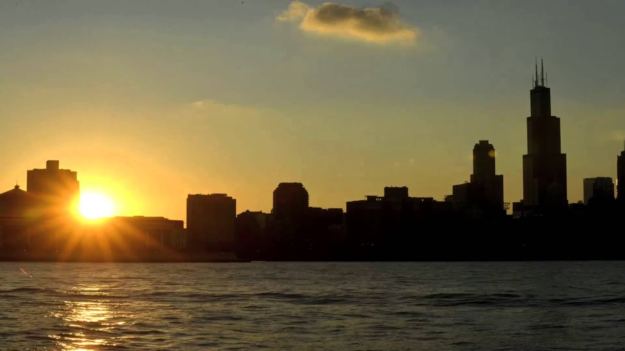 Chicago Skyline Sunset - YouTube