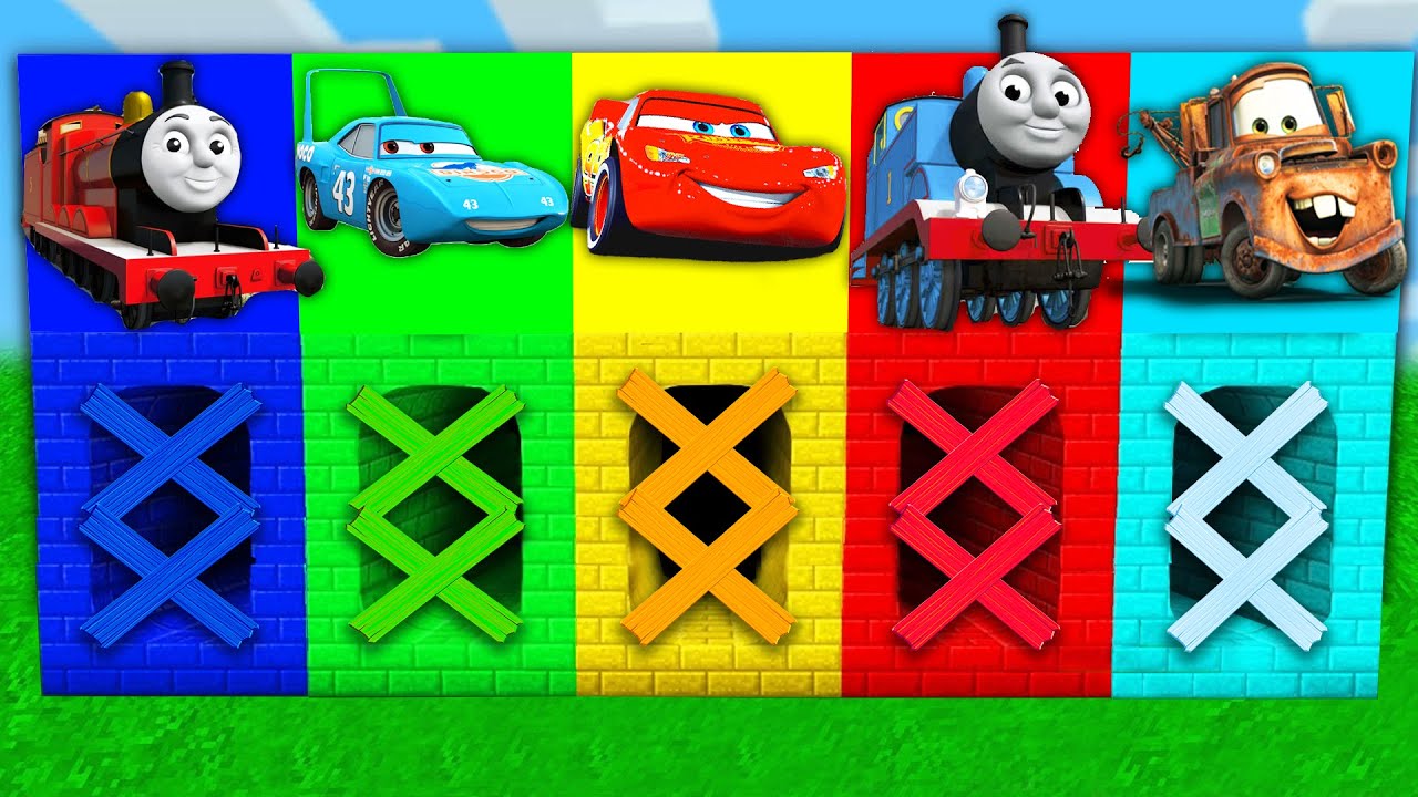 CHOOSE THE RIGHT TUNNEL McQUEEN THOMAS THE TANK DINOCO ENGINE JAMES ...