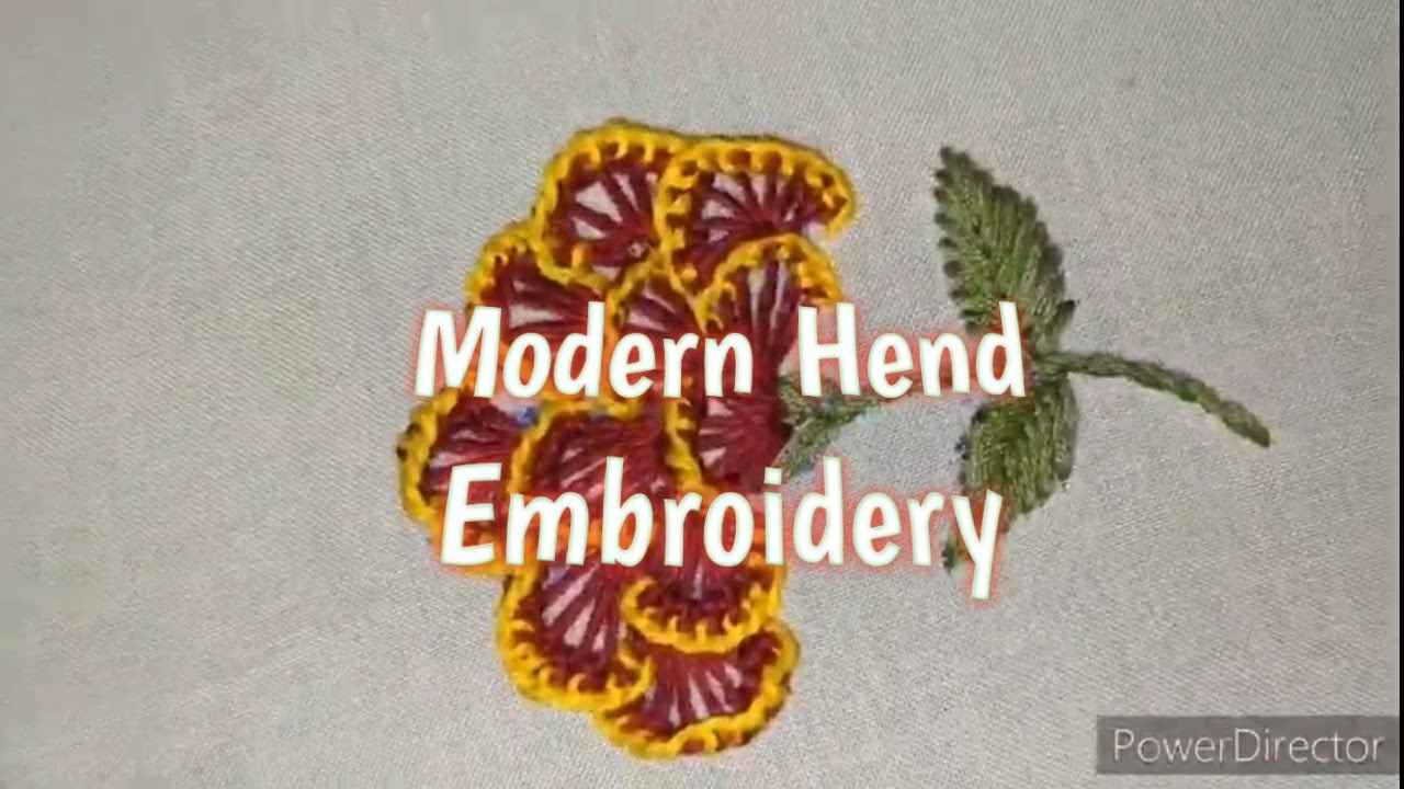 Modern hand embroidery (carnation flower) tutorial.easy hand embroidery ...