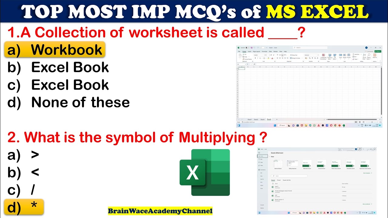 TOP MOST IMP MCQ's of MS EXCEL For All Competitive Exams | #msexcel # ...