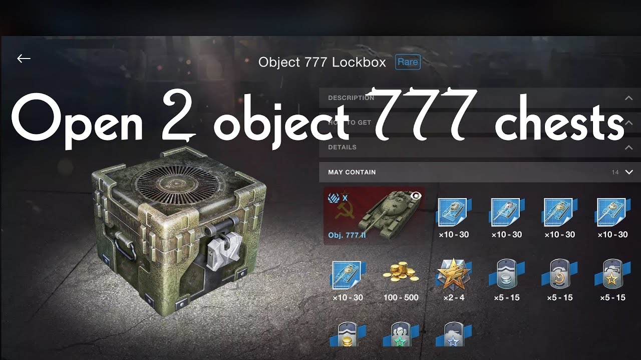 Open 2 object 777 chests | luck 🗿 | world of tanks blitz - YouTube