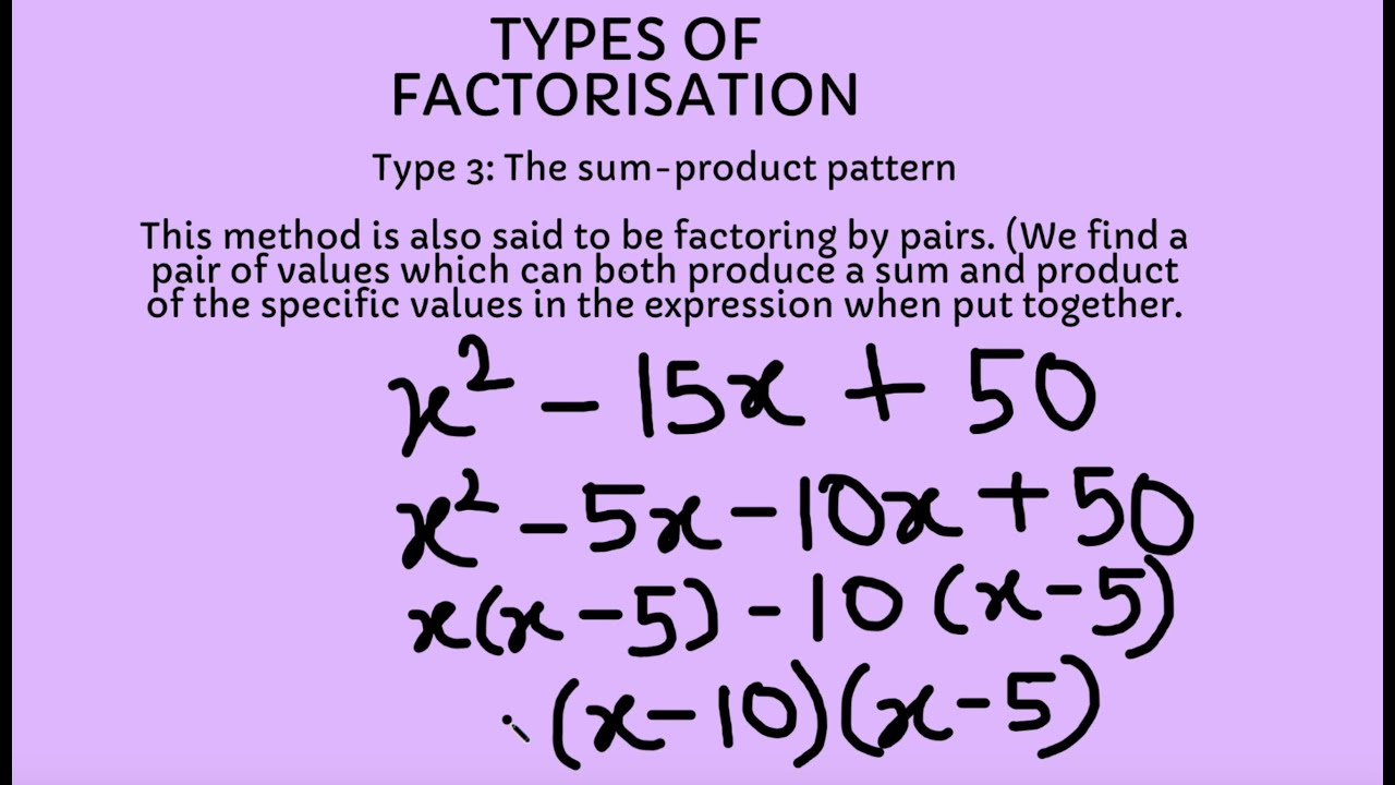 Types of Factorisation methods - YouTube