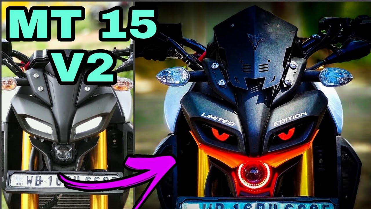 Yamaha MT 15 V2 bs6 Modification | MT 15 V2 Headlight Eye Modification ...
