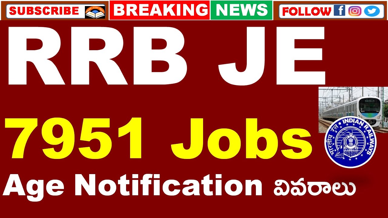 RRB JE NOTIFICATION 2024 FULL DETAILS | 7951 JOBS | రైల్వే JE ...