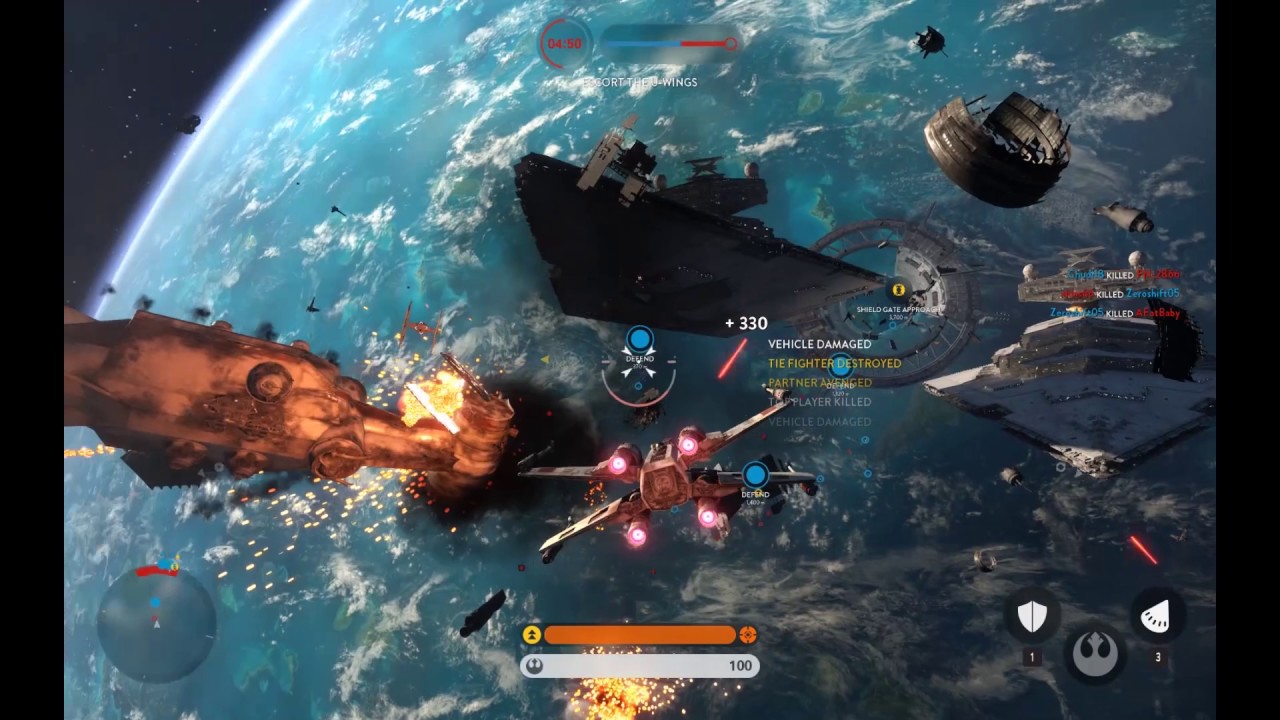 Star Wars Battlefront - Scarif Stage 1, X-wing gameplay - YouTube