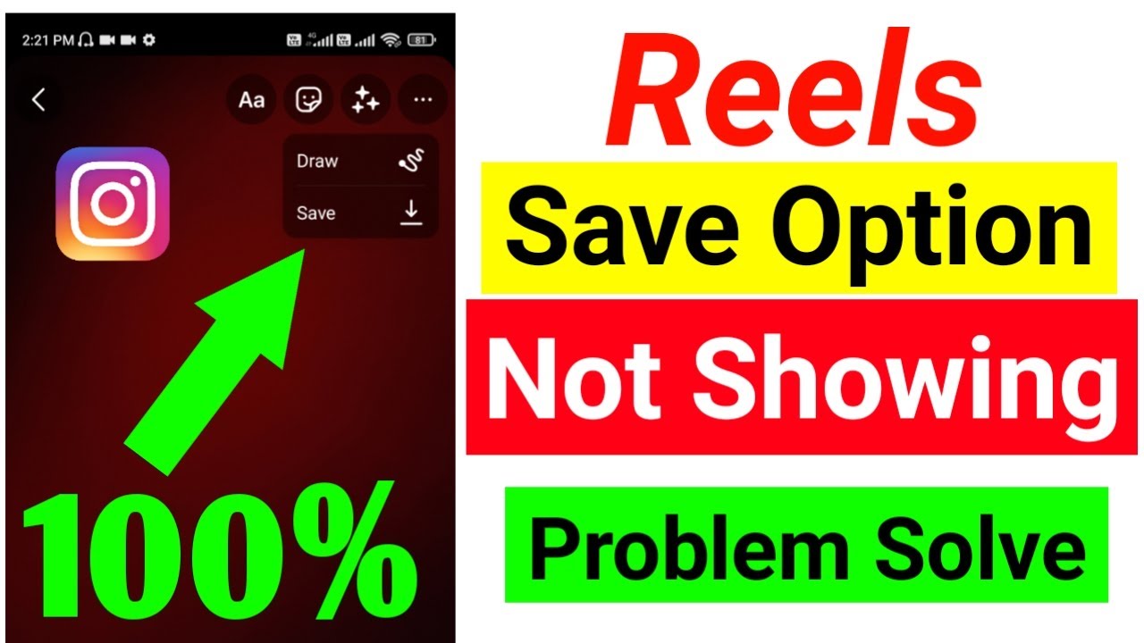 Reels video save option not showing | reels video save option not ...