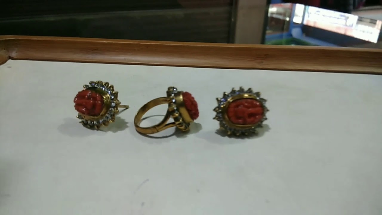 Ganesh red coral #गणेश मुगा TOP RINGS - YouTube