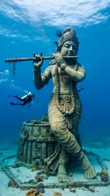 dwarka underwater real video | dwaraka under sea real | dwarka city ...