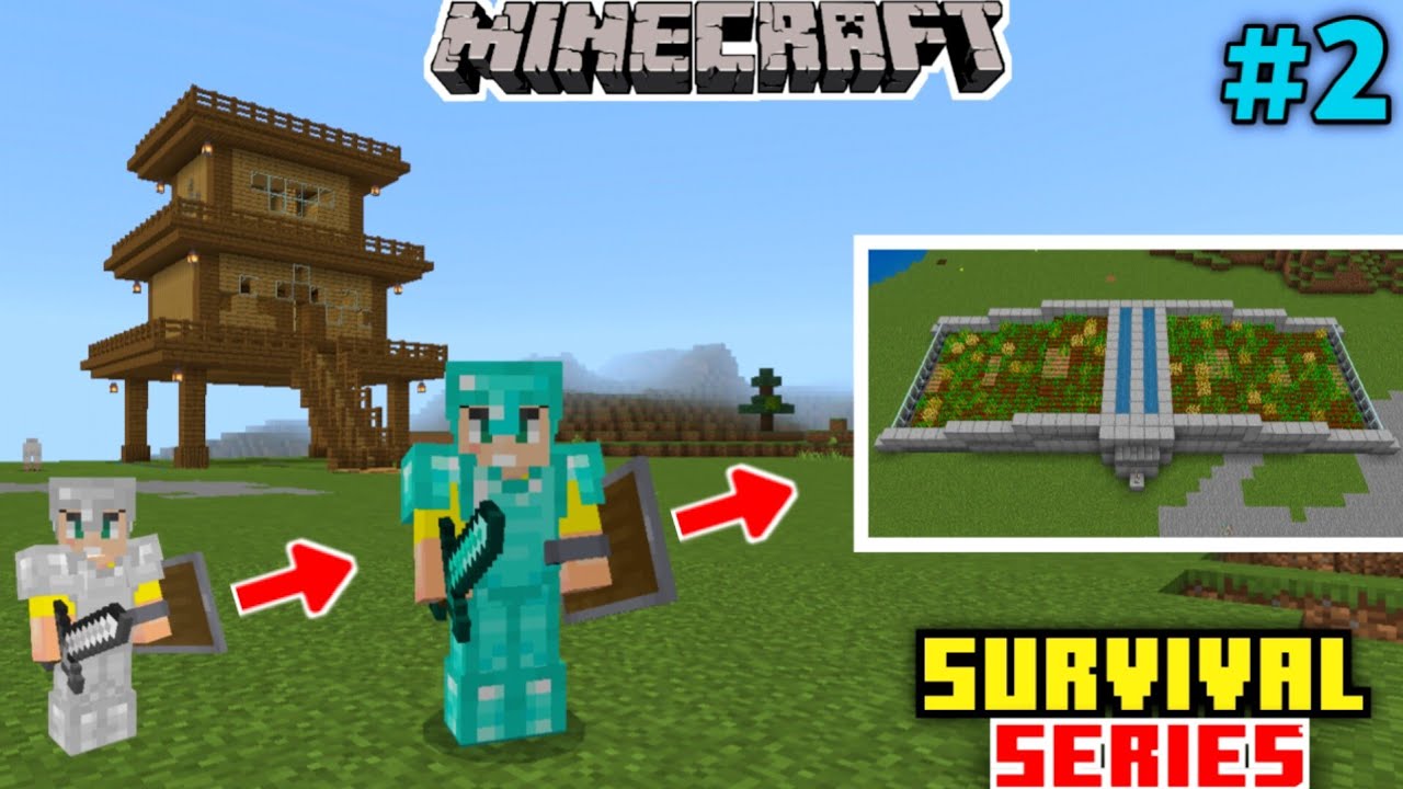 I Made Diamond Armour And Automatic Food Farm In Minecraft PE ...