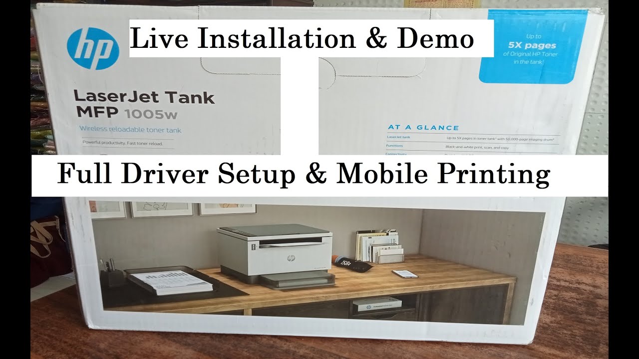 HP LaserJet MFP 1005w Printer Unboxing, Demo & Mobile Printing. - YouTube