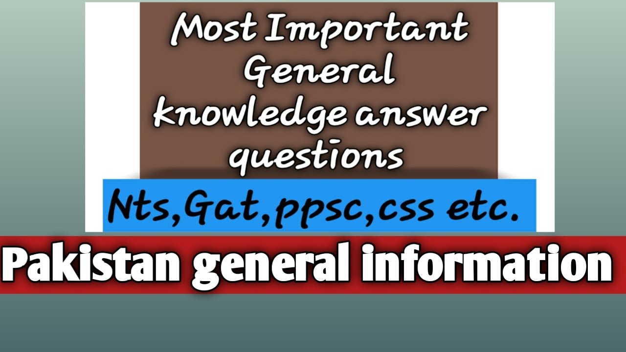 Pakistan general information mcqs || Pakistan general knowledge # ...