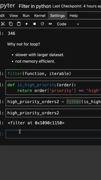 Why Filters In Python Is Memory Efficient Codingtutorials Pythonfilterfunction Youtube