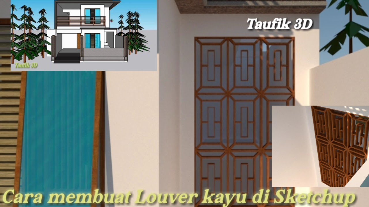 Sketchup cara membuat Louver kayu #sketch - YouTube