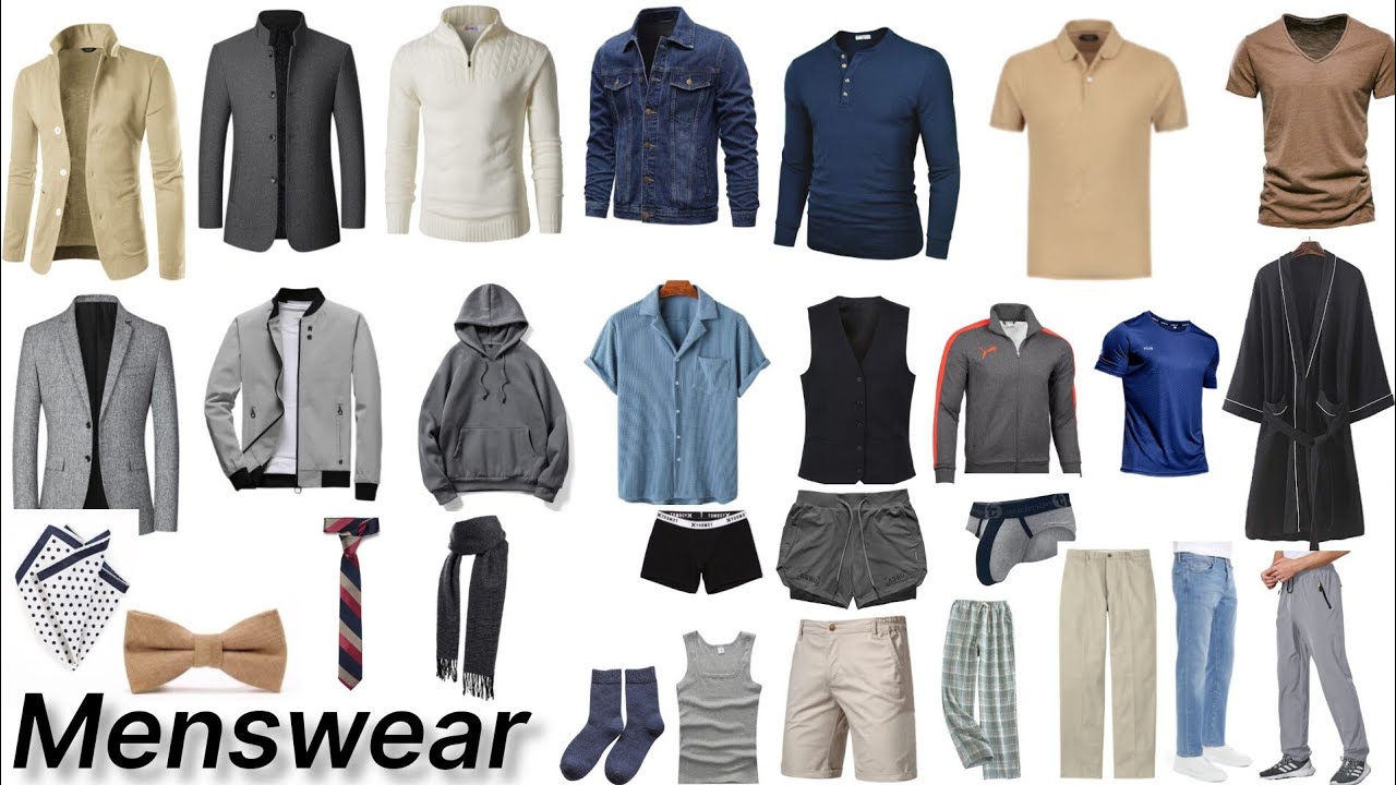 Menwear | Men's Clothing Vocabulary | Men's clothes Name in English ...