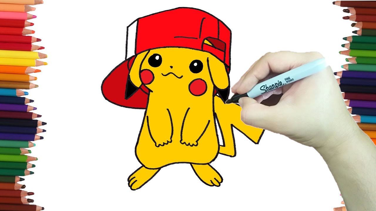 Dibujo de PIKACHU CON LA GORRA DE ASH - Dibubaron Speed Drawing - YouTube