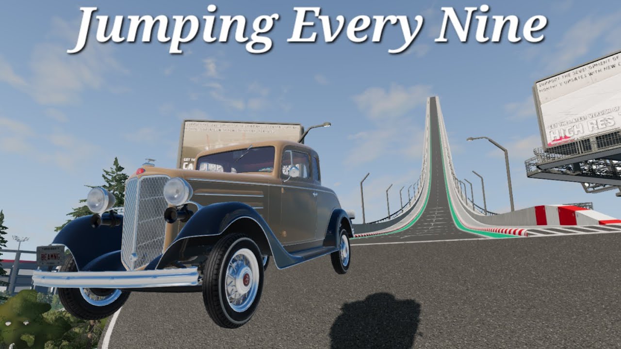 Jumping Every Nine Off of the Car Jump Arena! BeamNG - YouTube