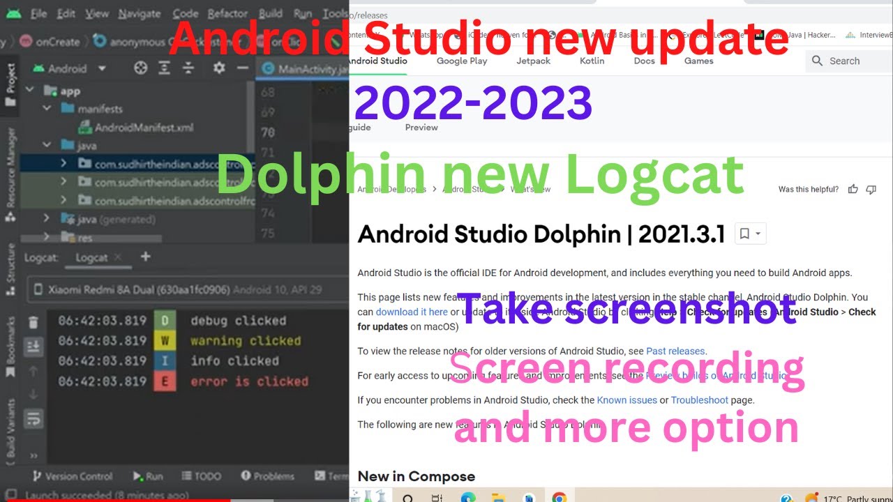 Android Studio new update Dolphin new Logcat - YouTube