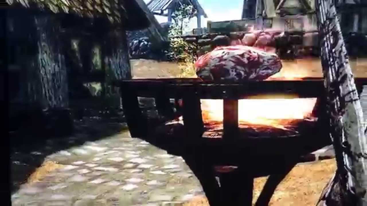 Best way to cook a raw meat in skyrim!!!! - YouTube