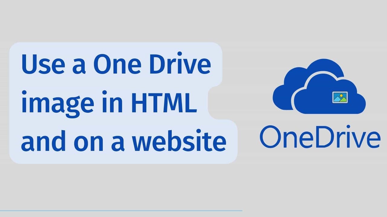Use One Drive images in HTML and websites - YouTube