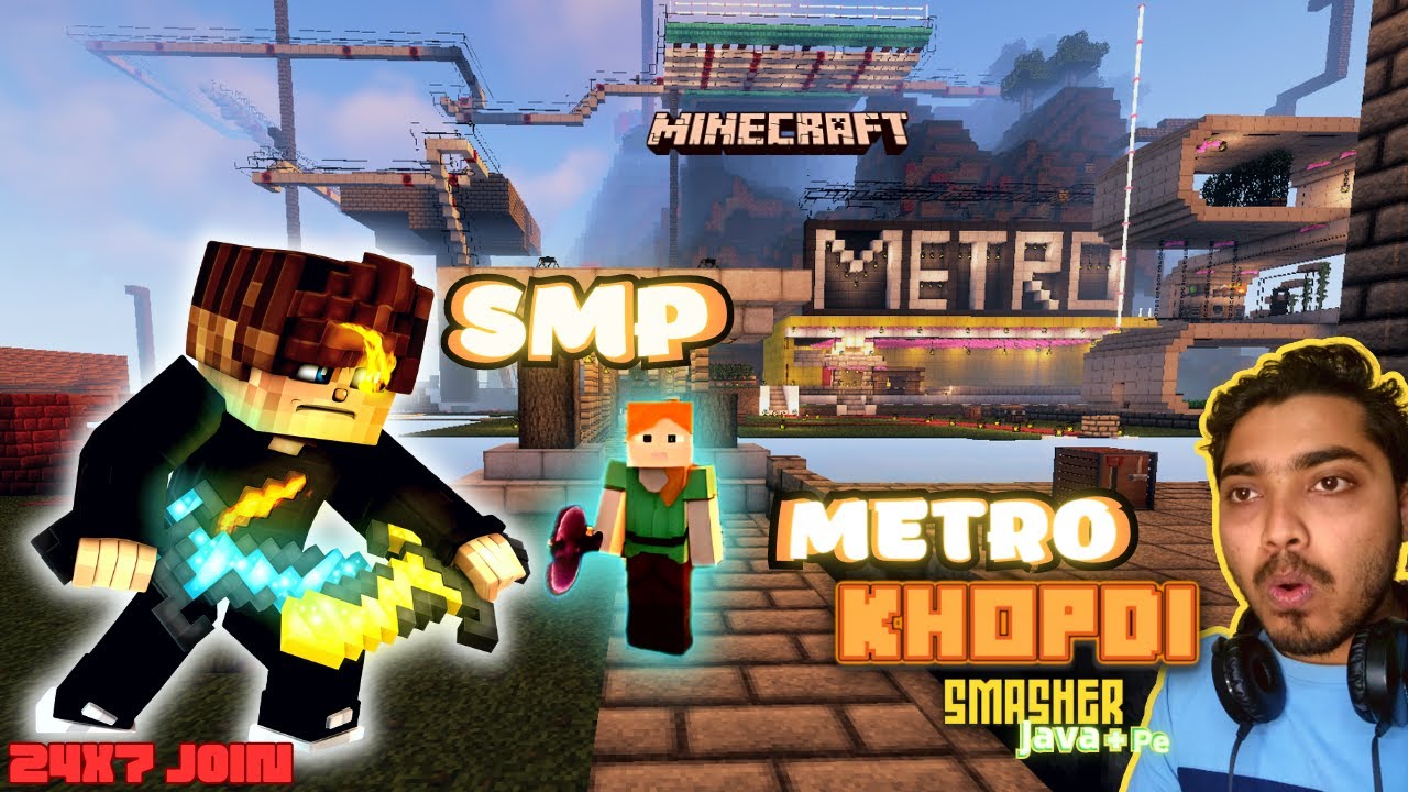 METRO NEW SMP TOUR IN OUR SERVER | java+pe 24x7 play | MINECRAFT HINDI LIVE STREAM - YouTube