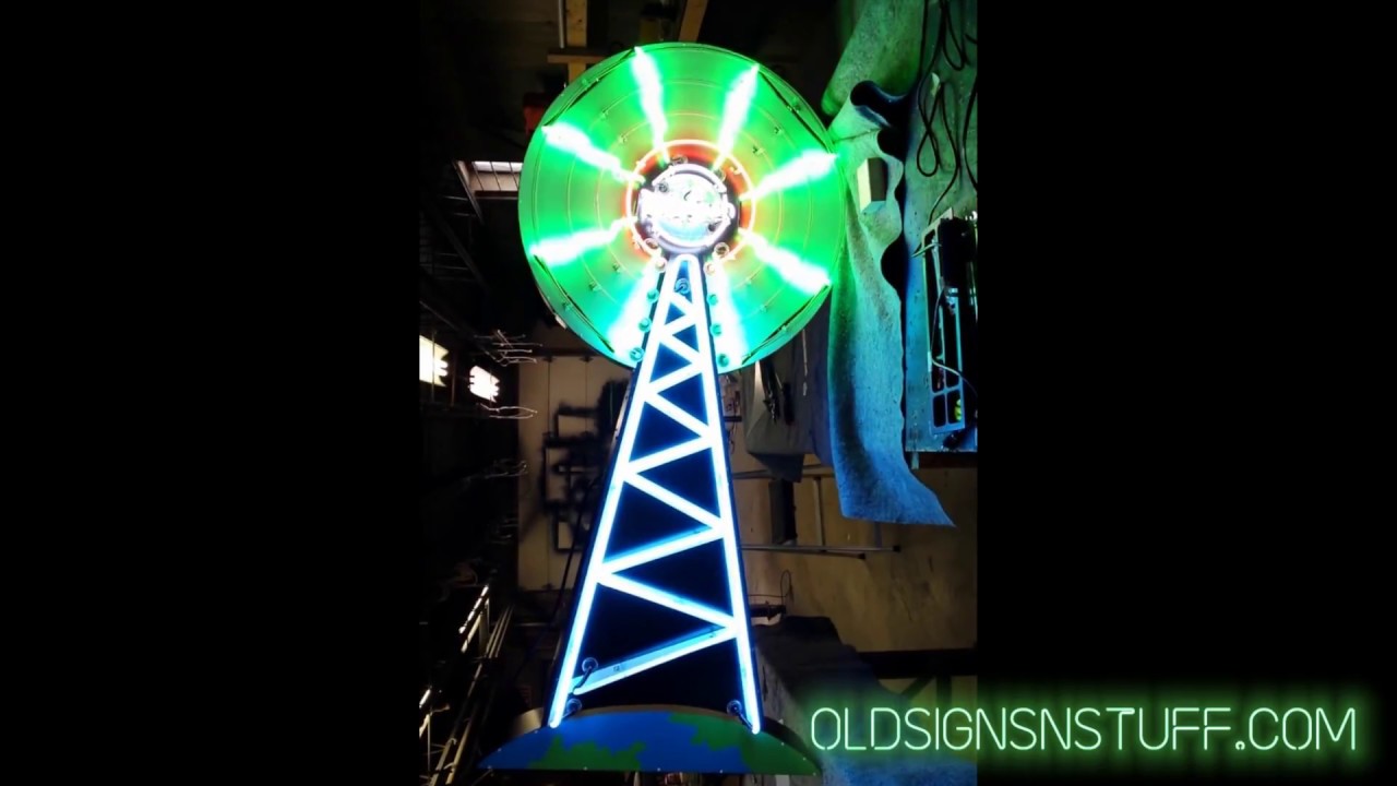 Custom Built McIntosh Animated Broadcast Antenna Neon Sign - YouTube
