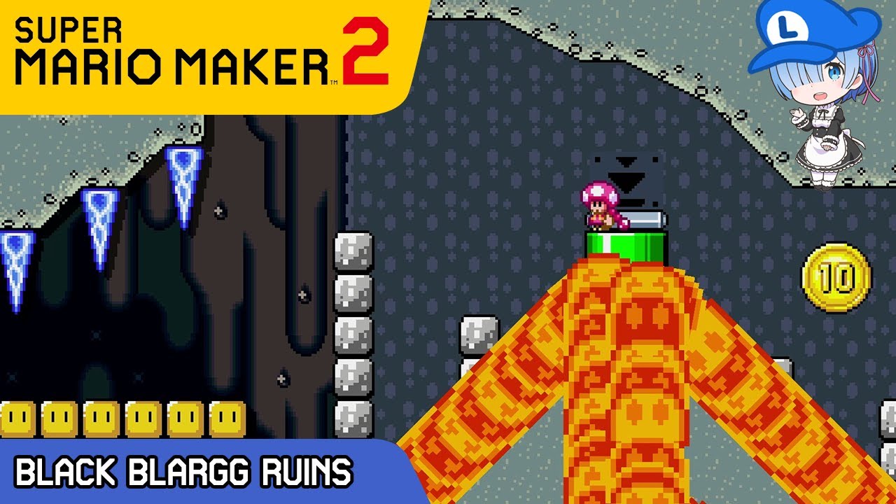 ワンババの地底遺跡 Black Blargg Ruins - COOLEST GIMMICK LEVELS in Mario Maker 2 ...