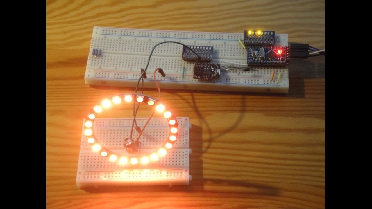 ATtiny85 NeoPixel Ring Fire Simulation - YouTube