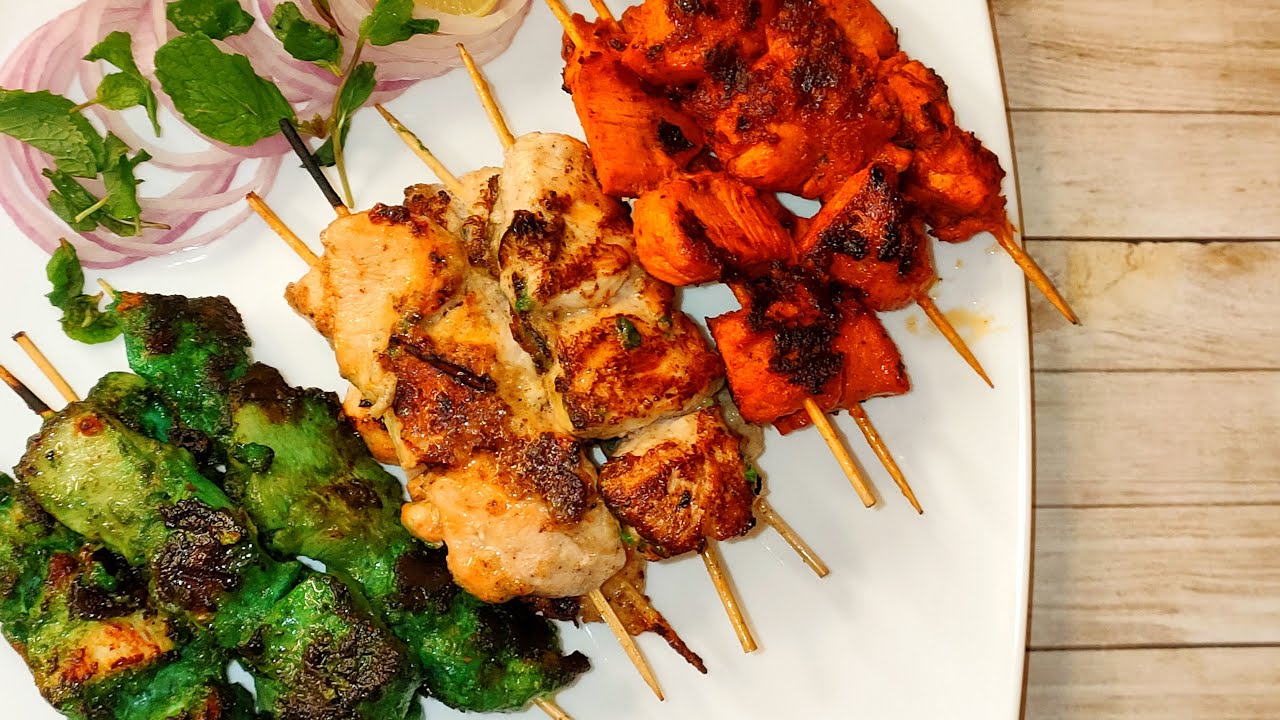 Tri Colour Chicken Tikka Recipe | Independence Special | Tiranga Tikka ...